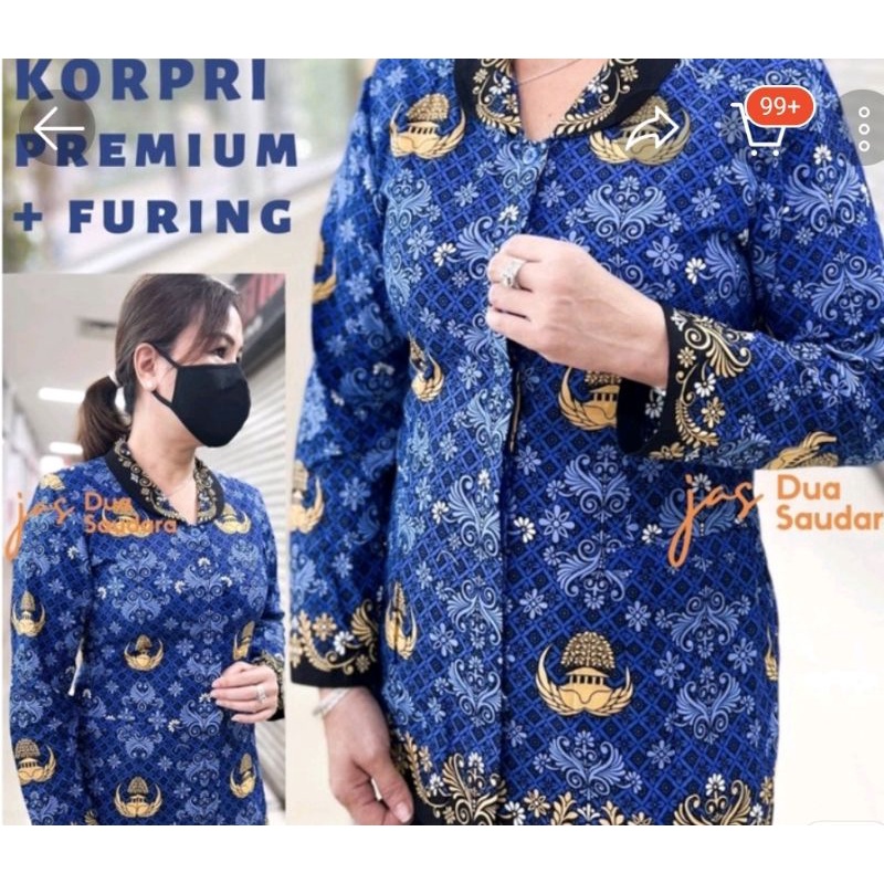 Jual SERAGAM KORPRI TERBARU 2022 *KANCING TERTUTUP*PAKAI FURING | Shopee Indonesia