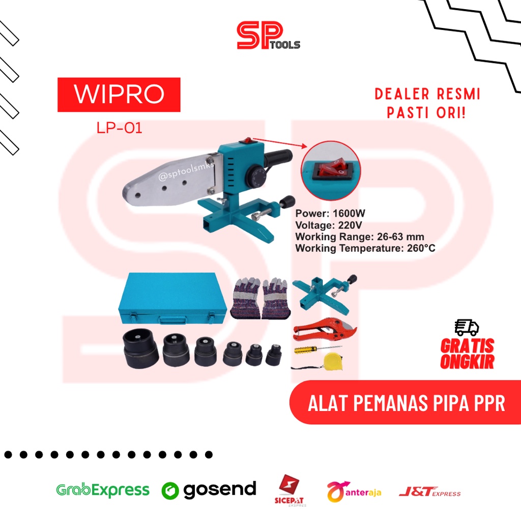 Jual MESIN PEMANAS PIPA PPR / ALAT LAS PIPA / PIPE HEATER 20-63MM WIPRO | Shopee Indonesia