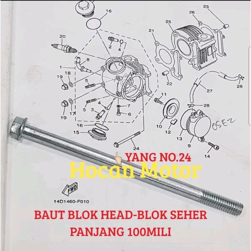 Jual BAUT BLOK SEHER HEAD MIO SMILE MIO SPORTY FINO LAMA MIO SOUL LAMA ...