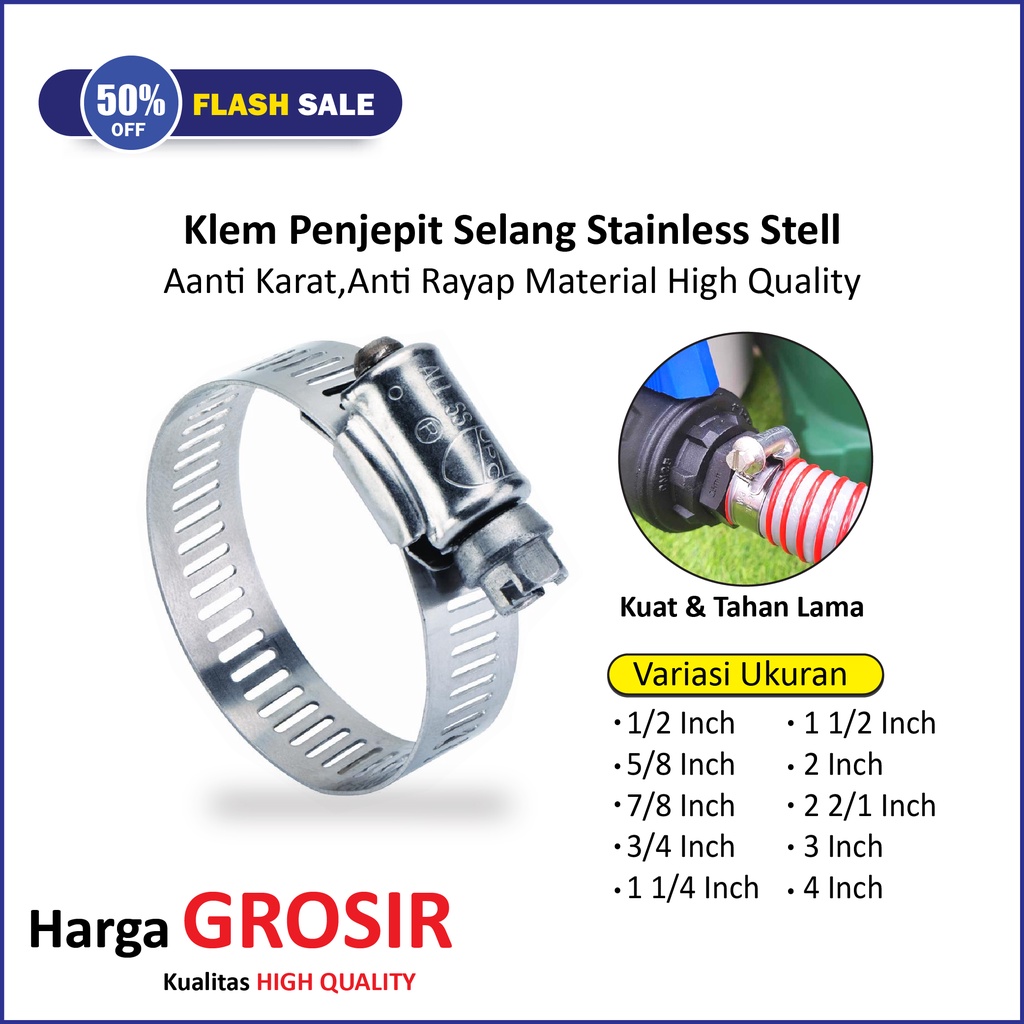 Jual Klem Kelem Clamp Selang kompor gas lpg air radiator bensin motor ...