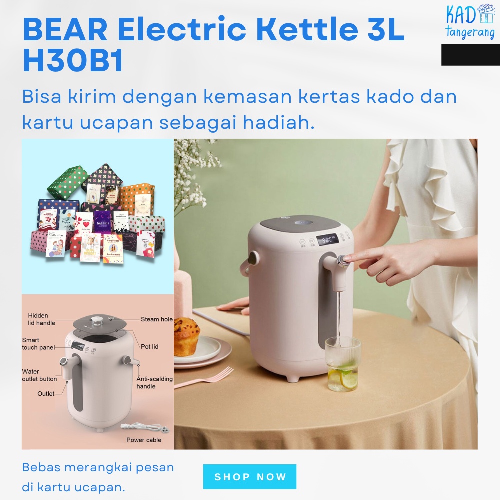 Jual Termos Listrik 3 Liter Electric Kettle BEAR Dispenser Hot Water ...