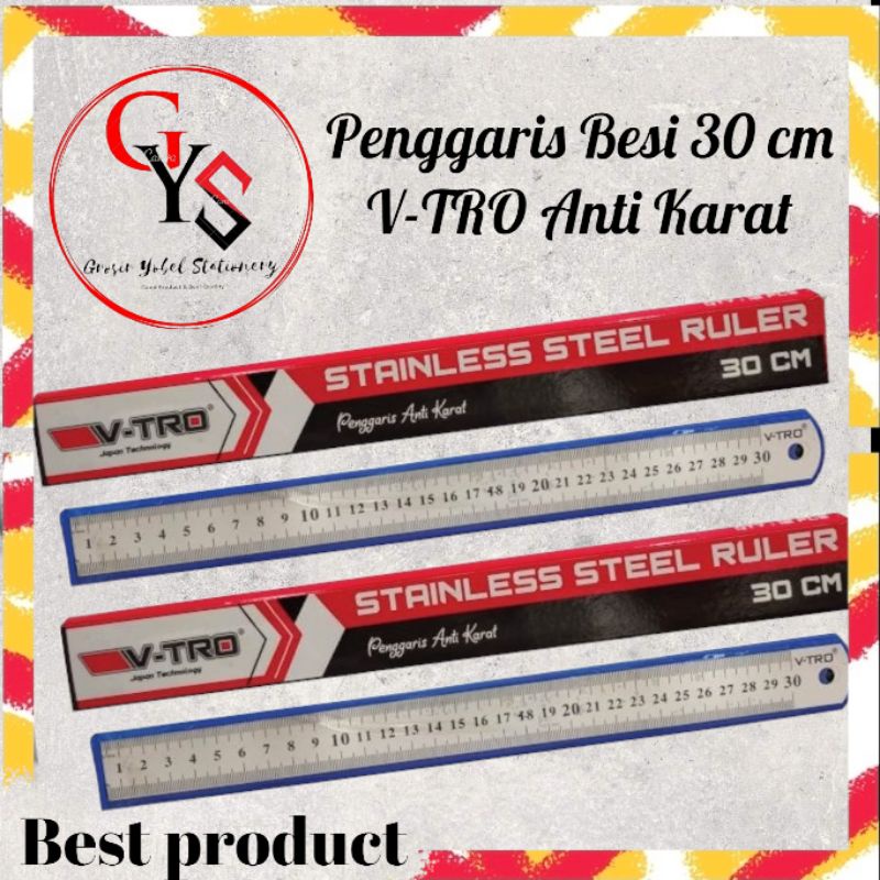 Jual Pengaris Besi 30 Cm/Garisan Besi Tebal(PCS)/Pengaris besi Stainless steel/Mistar ...