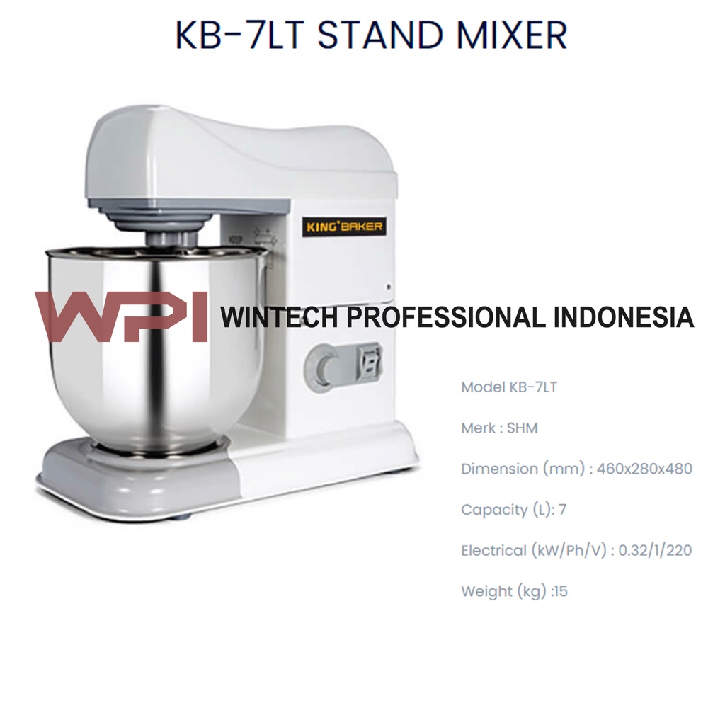 Jual KB-7LT SHM King Baker Stand Mixer 7 Liter - Mixer Roti Kue Dengan ...
