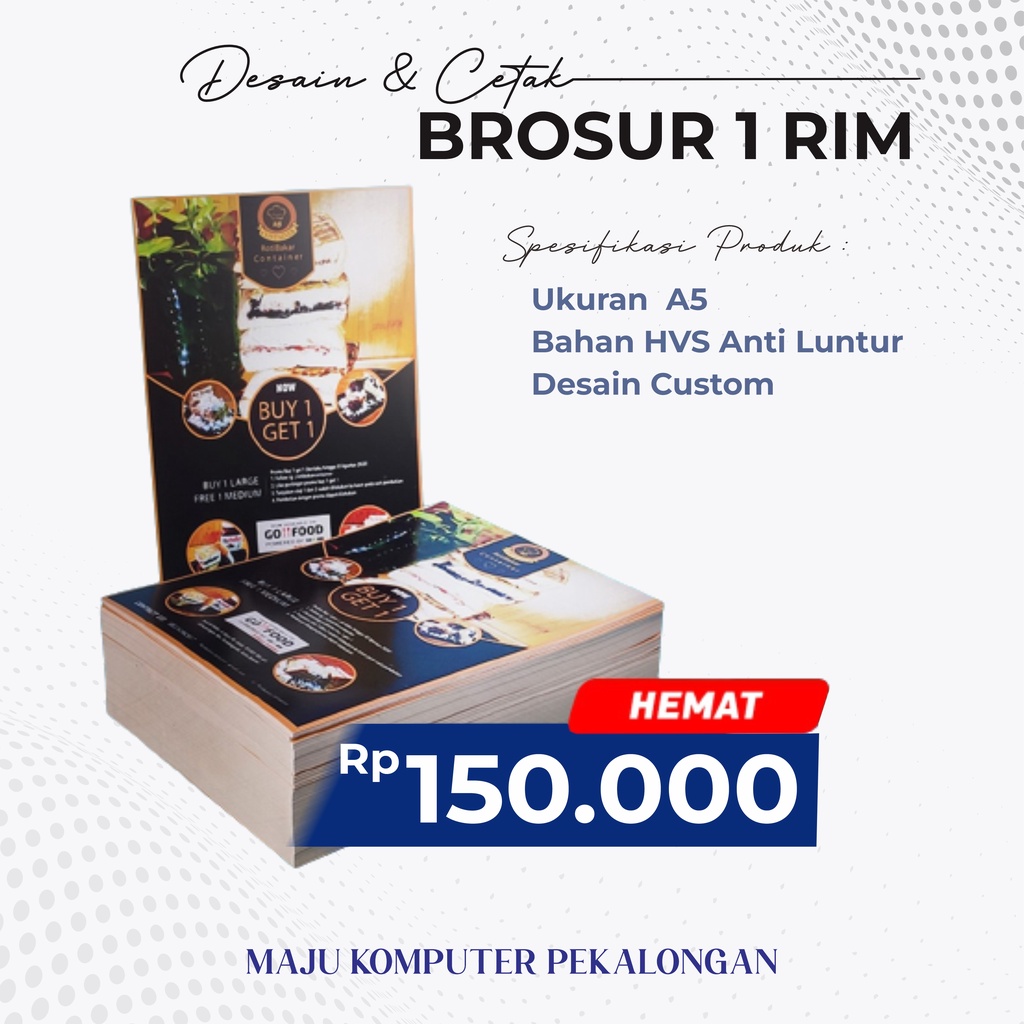 Jual Cetak Brosur 1 RIM Murah Ukuran A5 Kertas Hvs anti luntur | Shopee ...