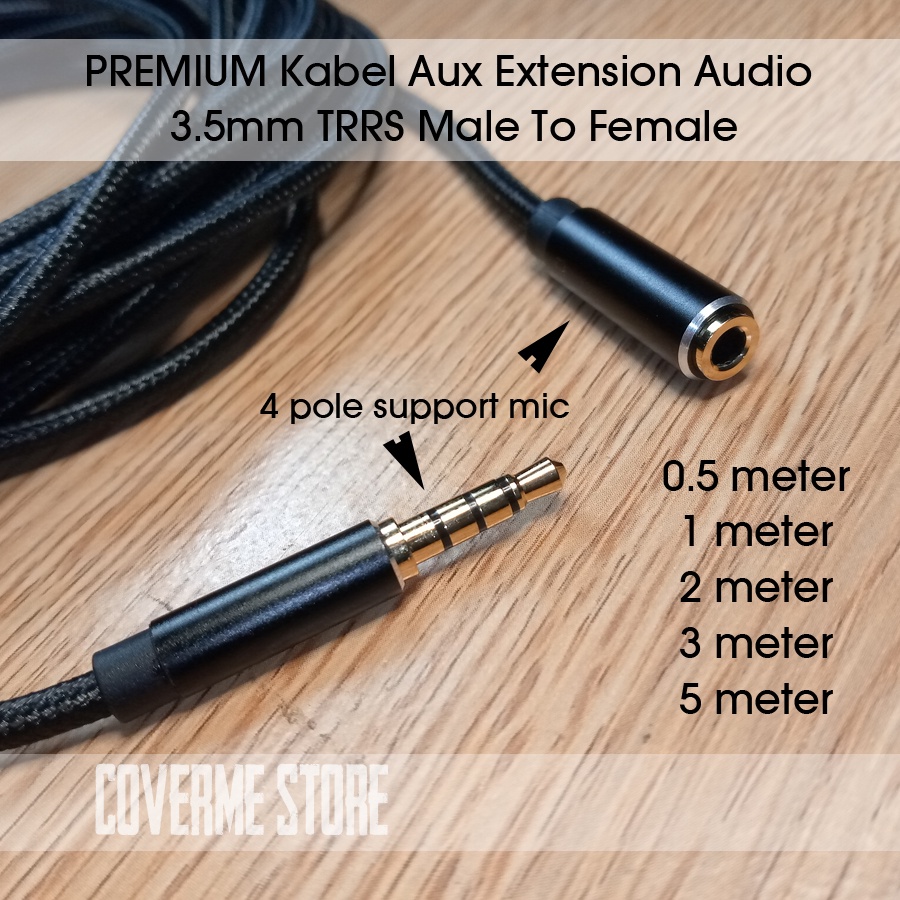 Jual Kabel extension jack 3.5 mm TRRS 0.5m 1m 2m 3m 5m | Shopee Indonesia