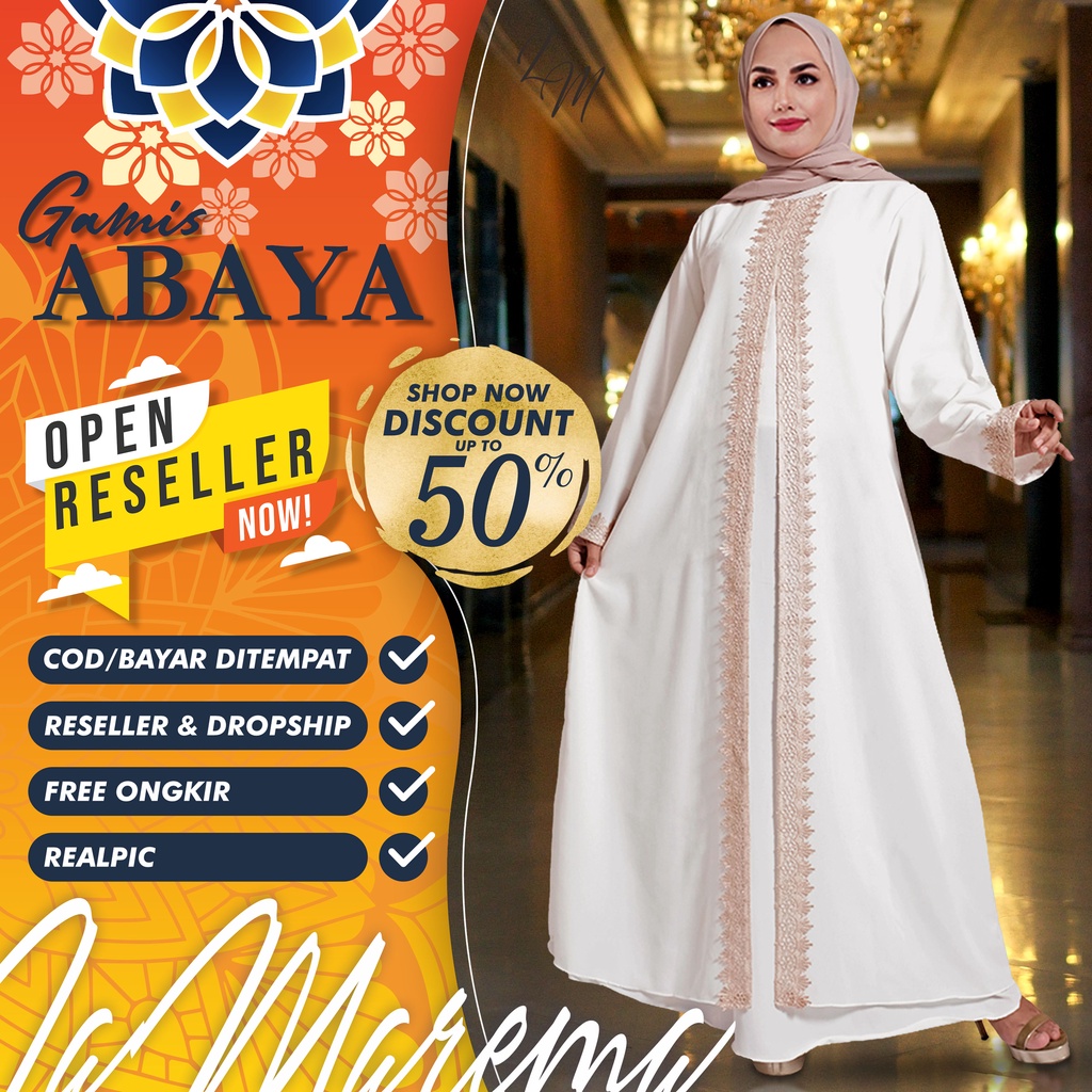 Jual Baju Gamis Abaya Putih Wanita Modern Mewah Dan Elegan Terbaru ...