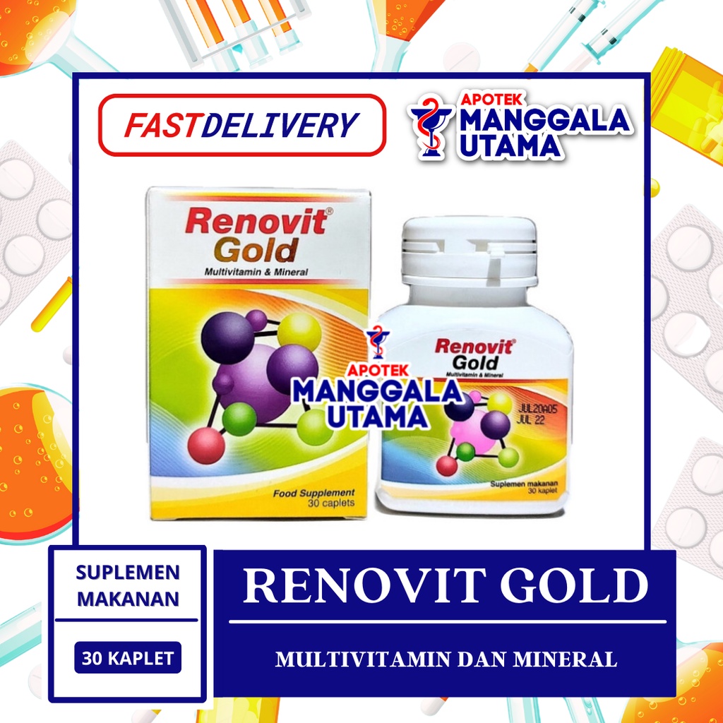 Jual RENOVIT GOLD PER BOTOL ISI 30 TABLET | Shopee Indonesia