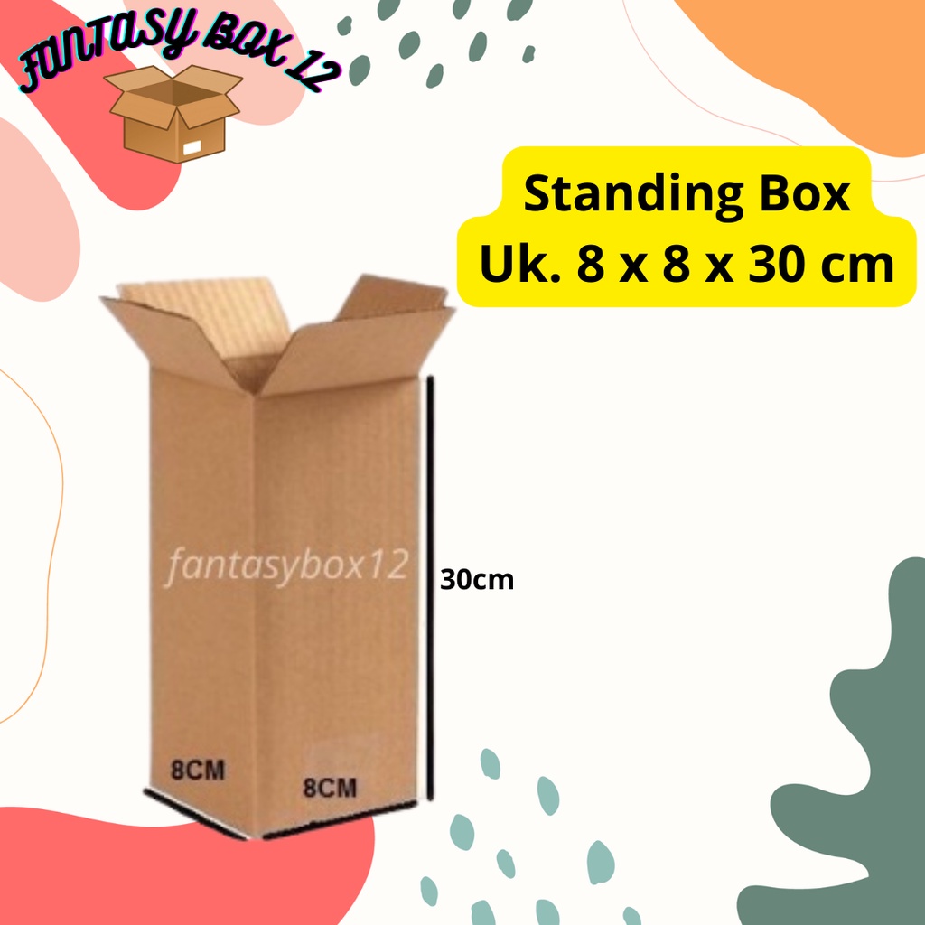 Jual Kardus/Dus/Box Botol Standing Box 8x8x30cm Baru Polos BARU ...