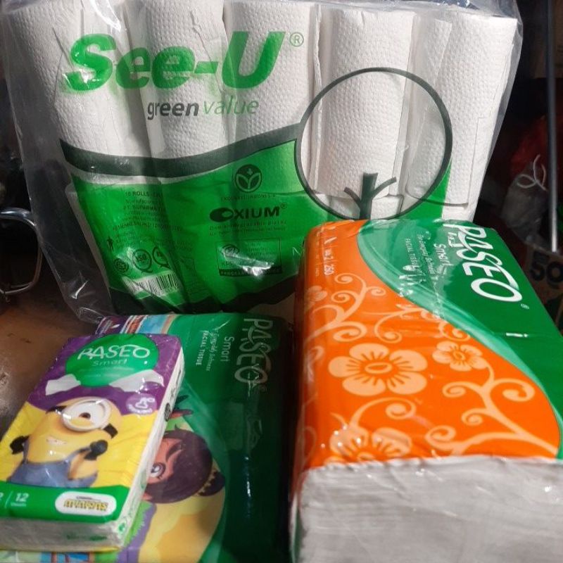 Jual Tisu Wajah Toilet Facial Tissue Soft Kering 10 Roll Gulung Paseo ...