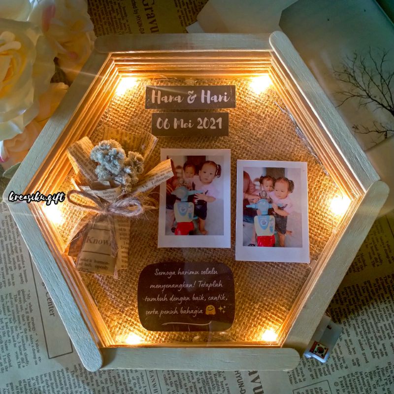 Jual Bingkai Foto Stik Es Krim Hexagonal Frame Kado Ulang Tahun Kado Wisuda Kado Pernikahan ...