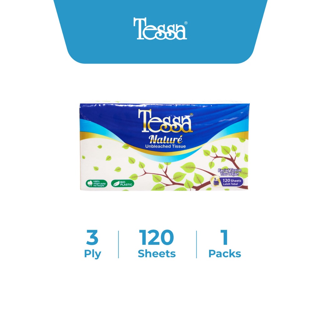 Jual Tessa Facial Tissue Nature (120 Sheets x 3 ply) | Shopee Indonesia