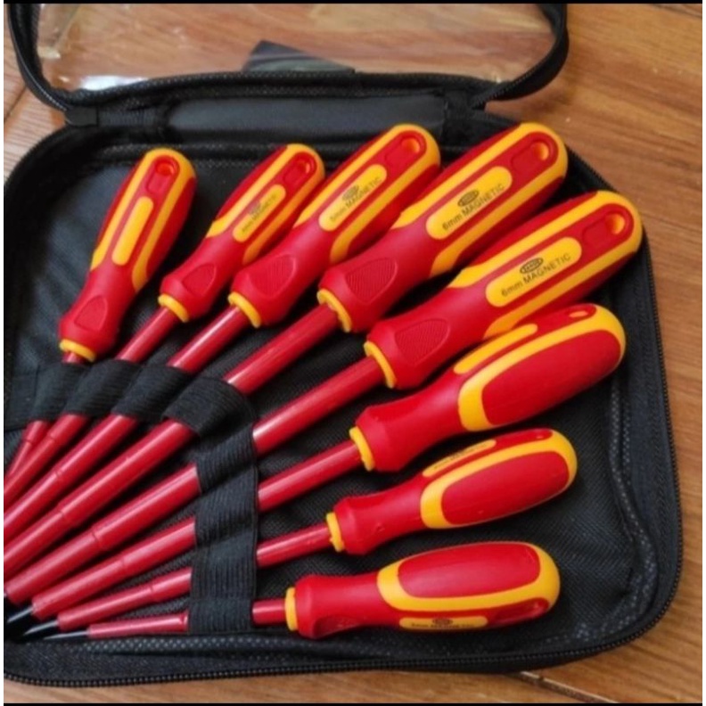 Jual Obeng Listrik Set Insulation Screwdriver Test pen set | Shopee ...