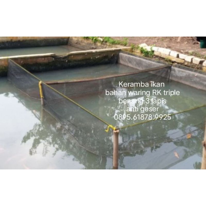 Jual Keramba waring ikan 2m x 2m x 1.5m kerambah jaring ikan kolam ikan ...