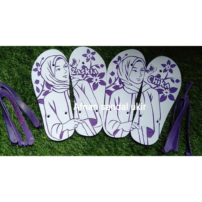 Jual sandal ukir gambar dan nama,bisa request sesuai permintaan ...