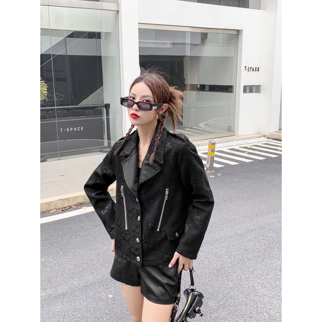 Jual Gucci 2022 Double G interlocking monogram jacquard jacket | Shopee ...