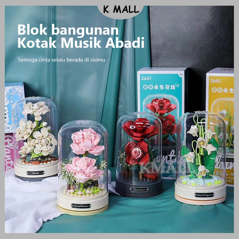 Jual Kotak Musik Bunga Balok / DIY Block Blok Flower Music Box / Mainan ...