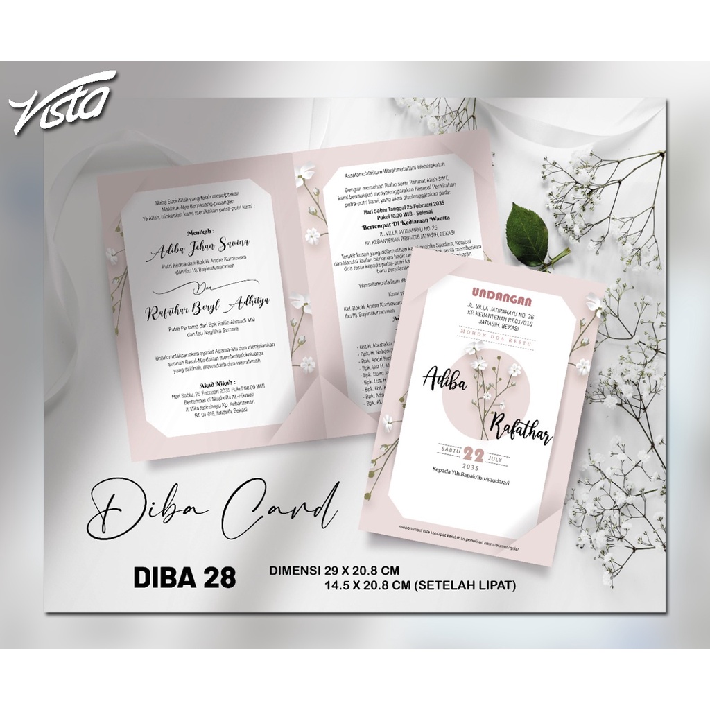 Jual Undangan pernikahan blangko diba card 28 nikah wedding simple murah elegan blora harga ...