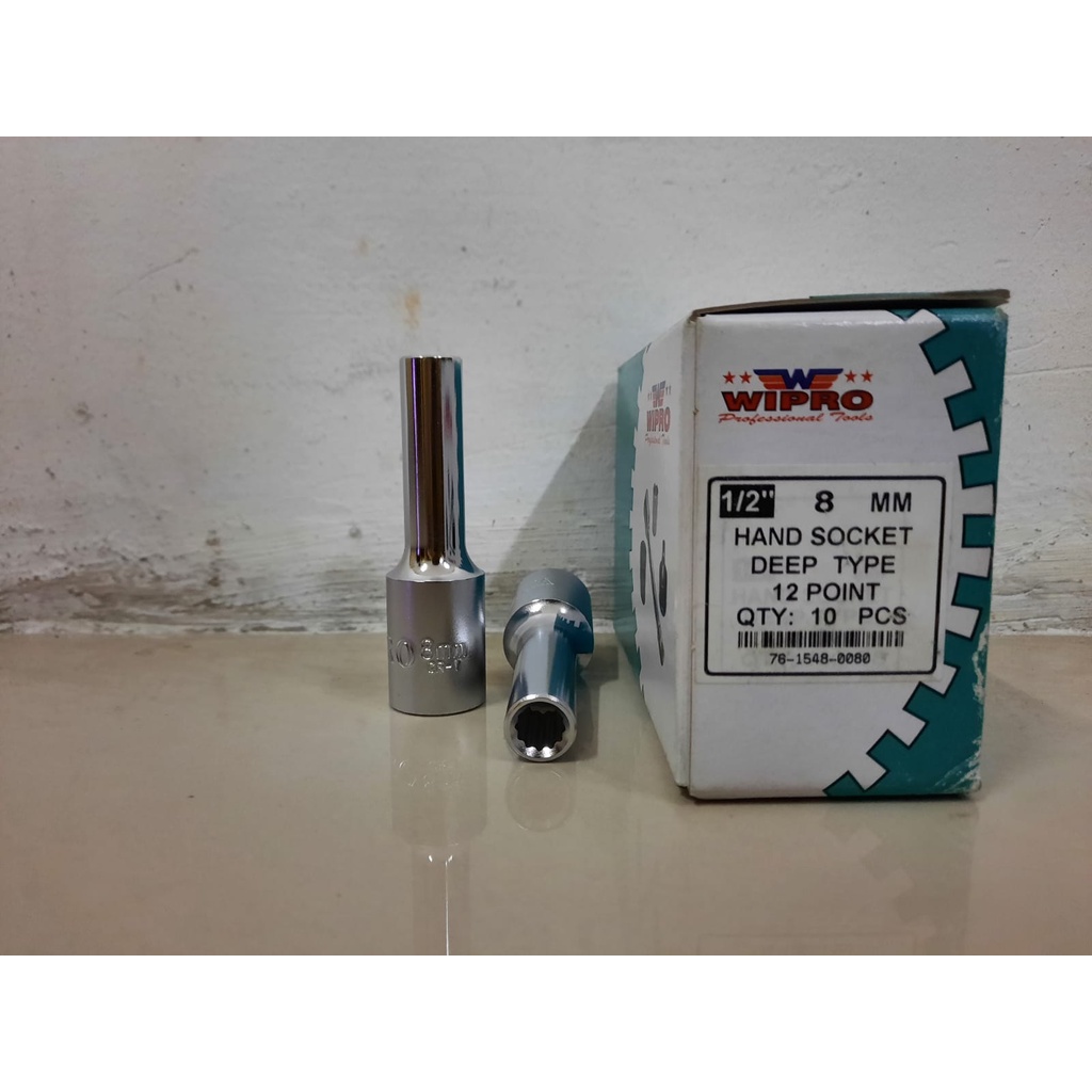 Jual 8mm WIPRO MATA DEEP SOCK SOCKET PANJANG 8mm 8 mm 1/2" Wipro 12Pt | Shopee Indonesia