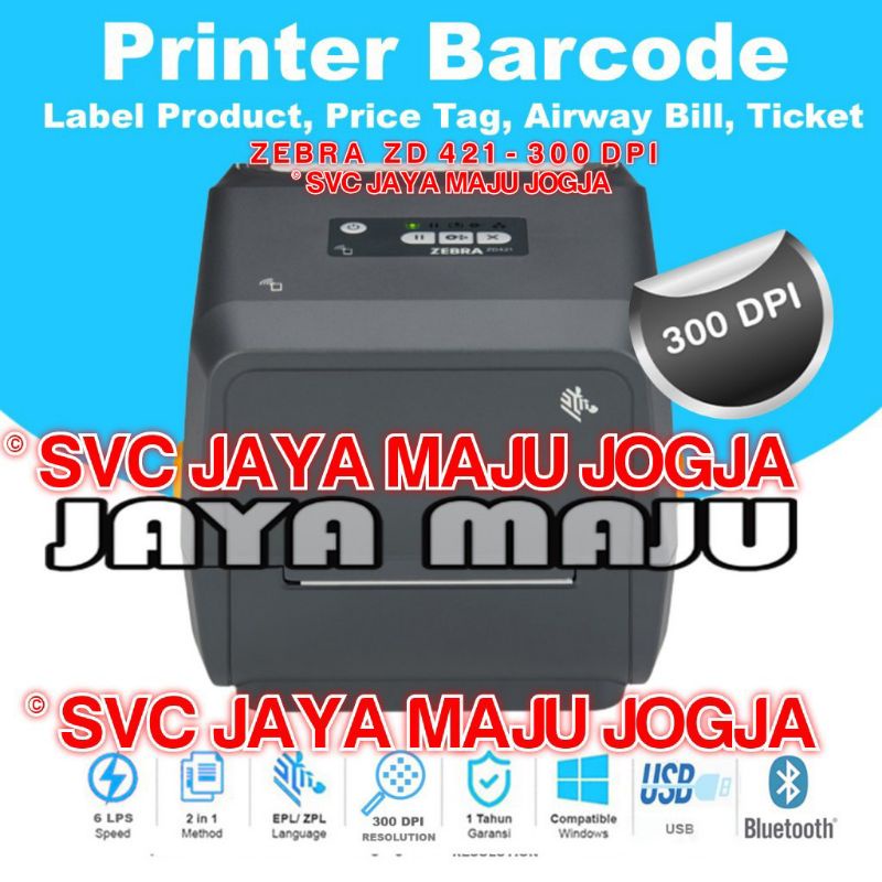 Jual ZEBRA ZD 421 T - 300 DPI - BLUETOOTH - NFC - USB 2.0 - USB HOST ...