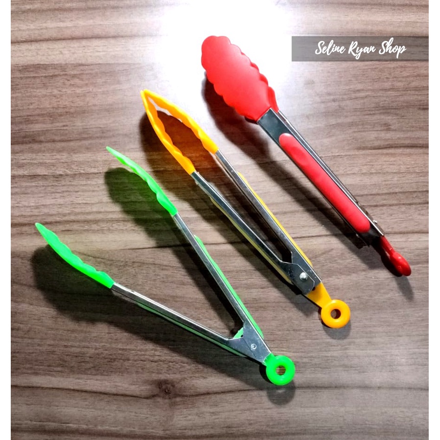 Jual Penjepit Makanan Stainless Kombinasi Silicone / Jepitan Gorengan ...