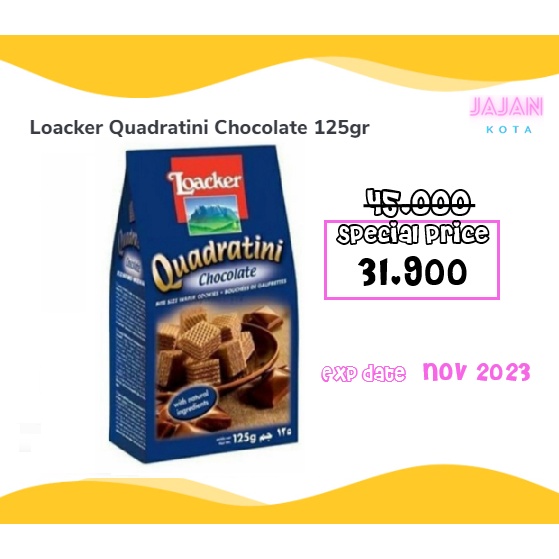 Jual Loacker Quadratini Chocolate 125 g | Shopee Indonesia