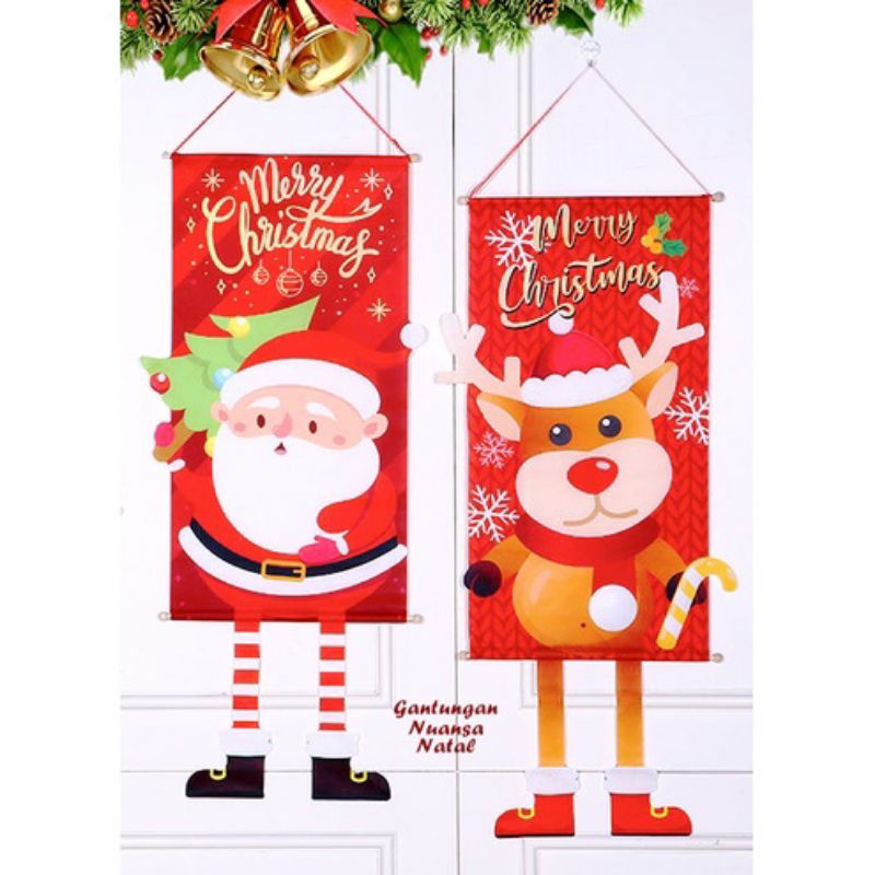 Jual Banner Spanduk Hanging Flag Christmas Kain Gantungan Nuansa Natal ...