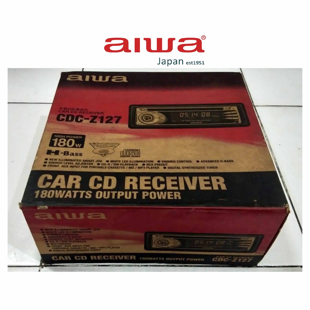 Jual AIWA CDC-Z127 Single Din CD Player AUX Audio RCA Pre-Out 180Watts ...