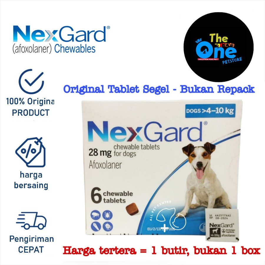 Jual Obat Kutu Anjing Demodex Scabies NEXGARD Ukuran 4-10 Kg Harga 1 tablet | Shopee Indonesia
