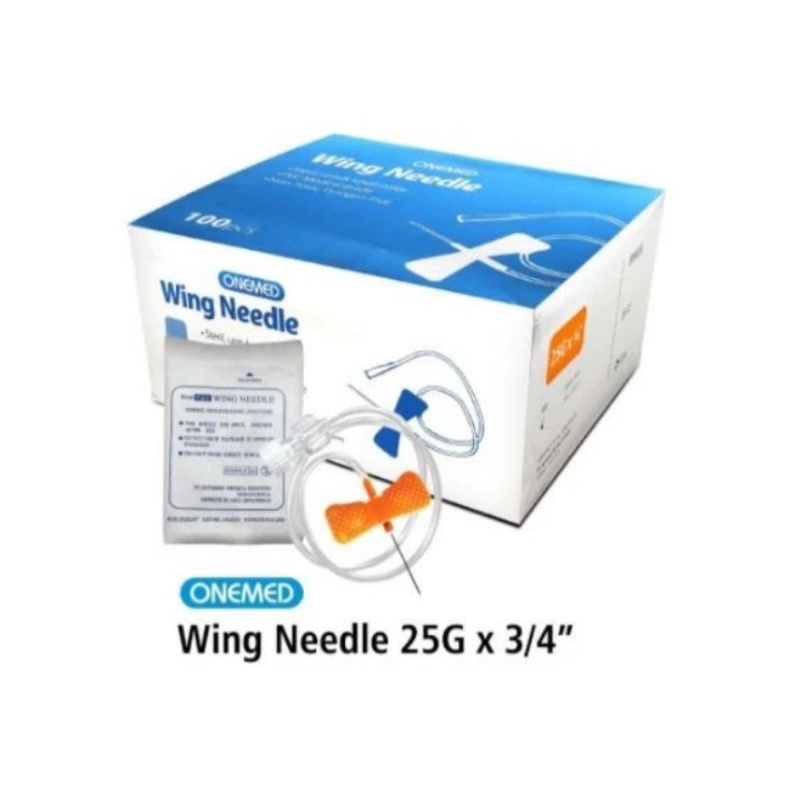 Jual Wing Needle Scalp Vein 25G Onemed Box Isi 100pcs | Shopee Indonesia