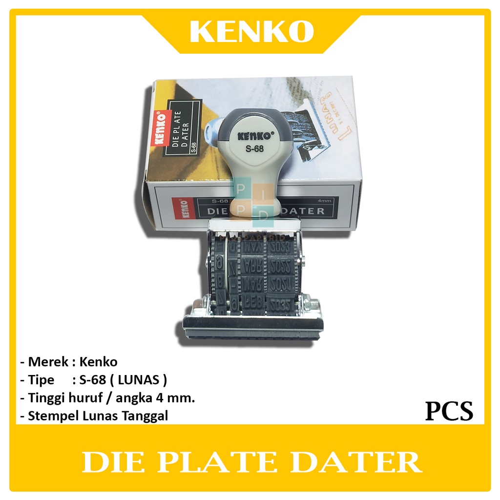 Jual Kenko Stamp Plate Dater S - 68 LUNAS Stempel Lunas dengan Tanggal ...