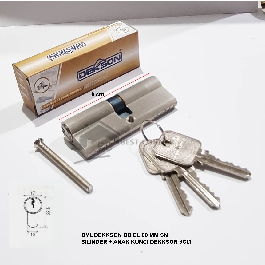 Jual Silinder Kunci Pintu Dekkson 80 mm / 8 cm Cylinder DEKSON DC DL80mm SN | Shopee Indonesia