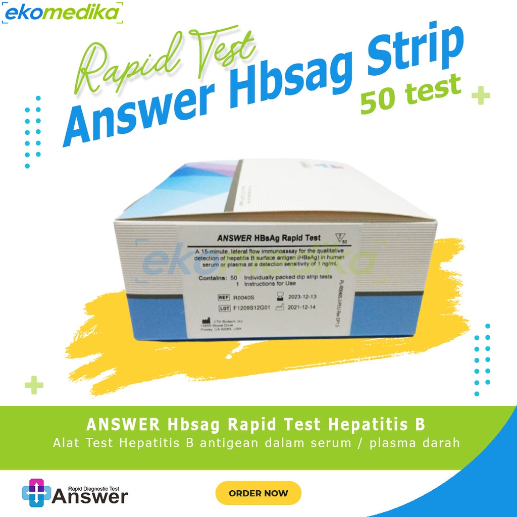 Jual HBSAG Strip / Test Hepatitis B / Alat Tes Hepatitis B Strip ANSWER ...