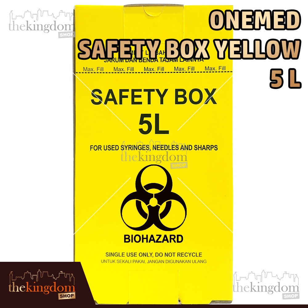 Jual Onemed Safety Box Yellow 5 Liter Kotak Pembuangan Sampah Limbah Medis | Shopee Indonesia