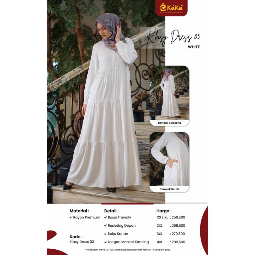 Jual Kekesumut Baju Gamis GDK DL KLASY DRESS 03 Keke Busana Muslim ...