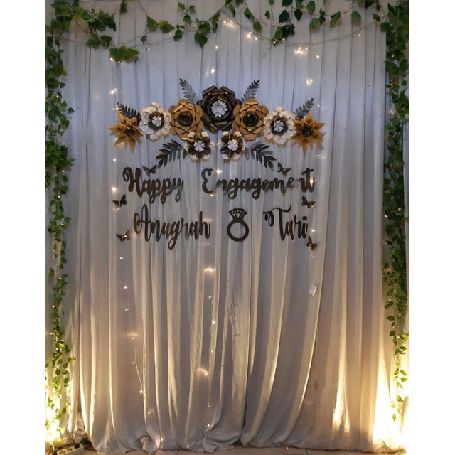 Jual Ready paper flower fatkha dekorasi tunangan bunga kertas backdrop ...