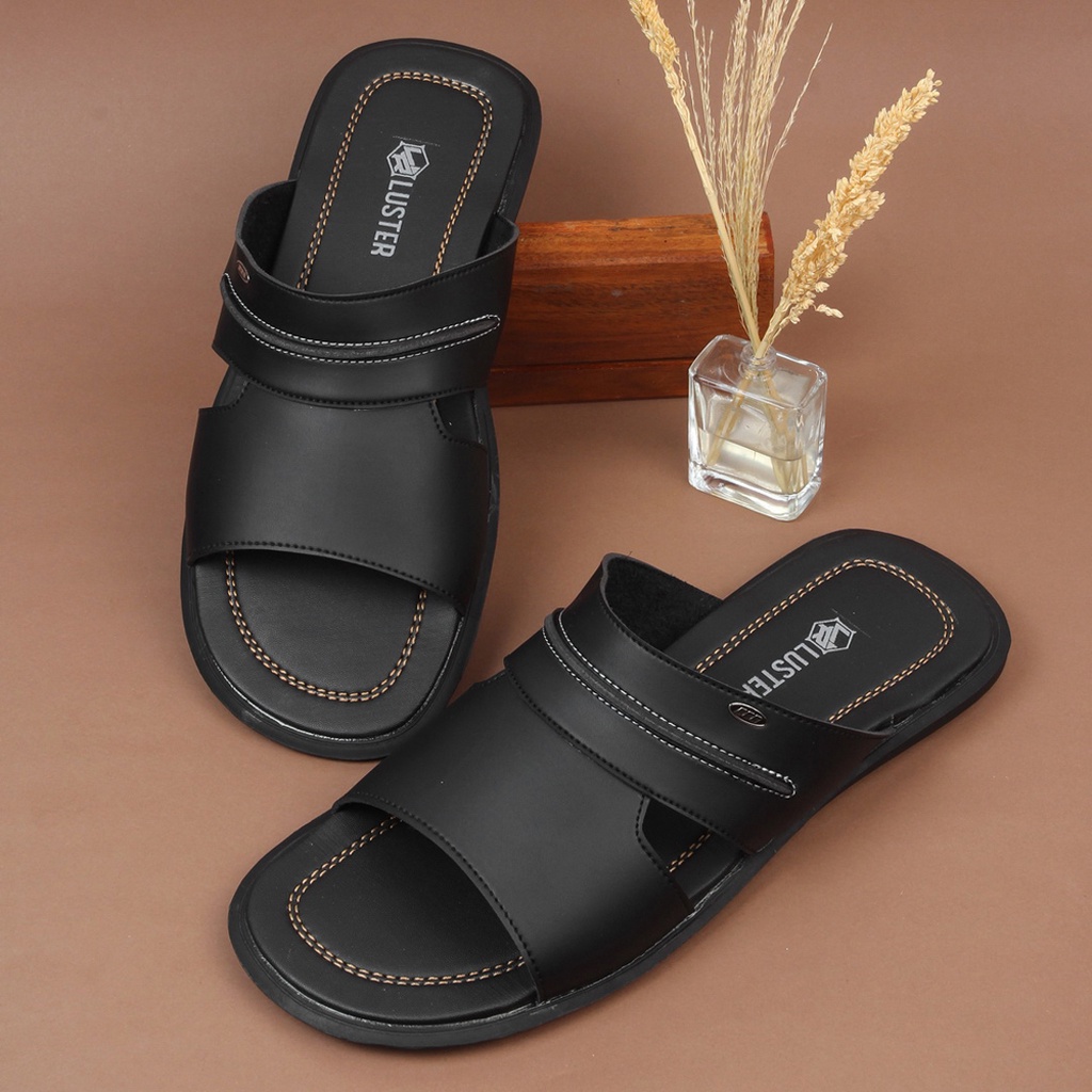 Jual Sandal Big Size Pria Kulit Premium Ukuran Besar 44 - 47 Hitam ...