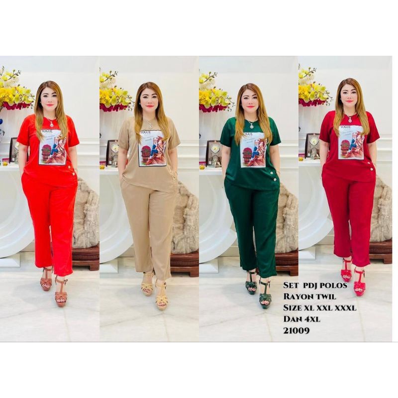 Jual 21009 Set PDJ Sablon Virall Twill Polos / One Set Sablon Twill ...