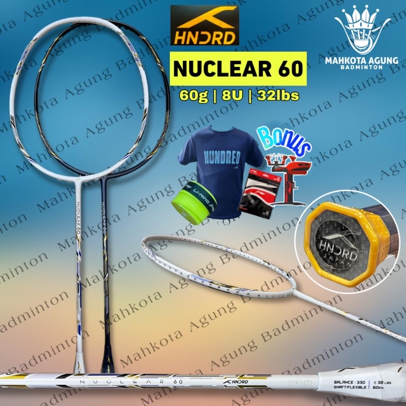 Jual Raket Badminton HUNDRED NUCLEAR 60 8u 32lbs 60 gram 60gr HNDRD ...