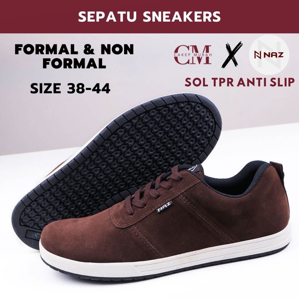 Jual Sepatu Pria Casul Formal Semiformal Cowok Sepatu Sneakers Coklat ...