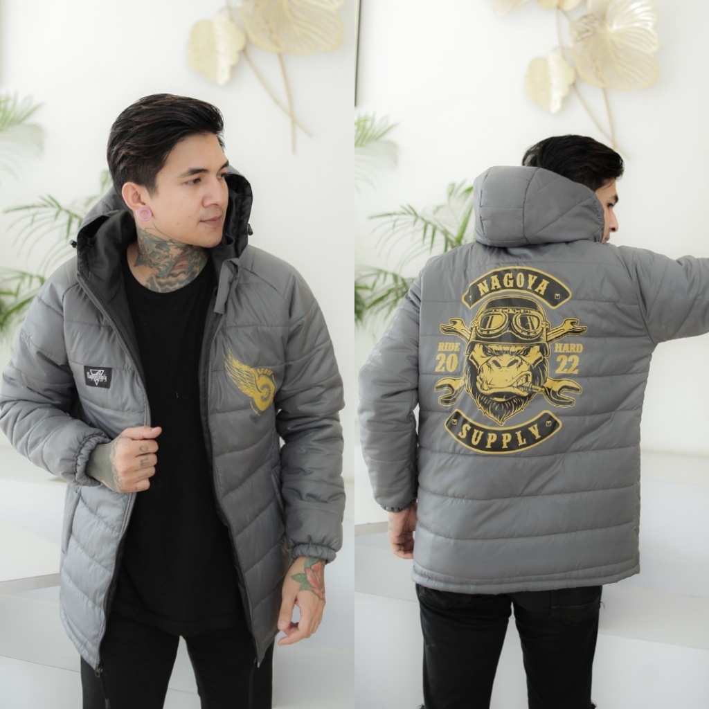 Jual Jaket Puffer Motif Bahan Parasut Anti Air dan Tahan Angin / Jaket ...