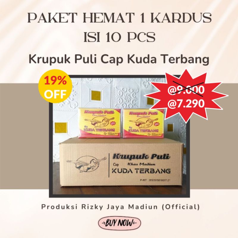 Jual PAKET HEMAT 1 KARDUS ISI 10 KRUPUK PULI/LEMPENG/GENDAR MADIUN CAP ...