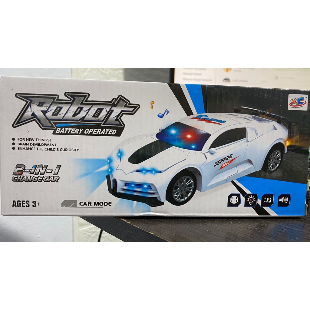Jual MOBIL ROBOT POLISI PUTIH BATERAI 2IN1 BERUBAH JADI ROBOT | Shopee ...