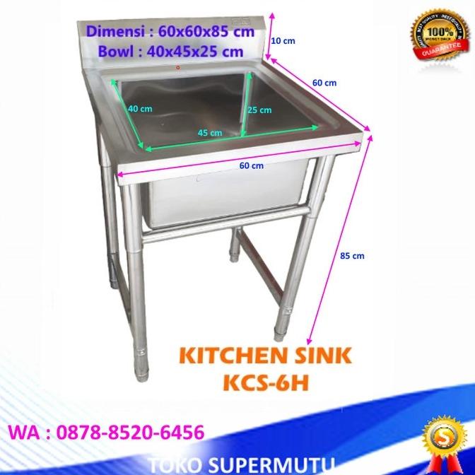 Jual Bak Cuci Piring Restoran Kcs6H Work Sink Table Stainless Steel ...
