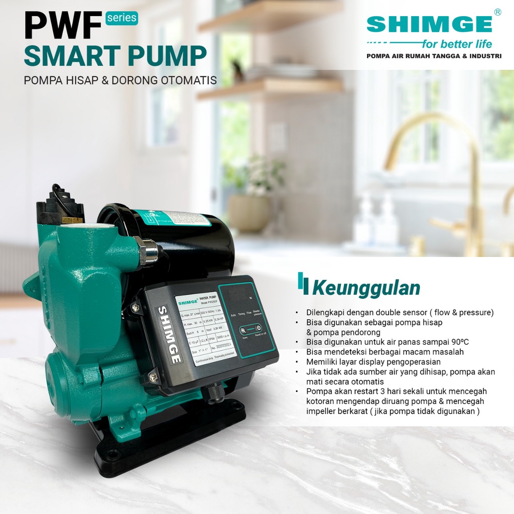 Jual Shimge Pompa Hisap & Dorong Otomatis Smart Pump PWF Series ...
