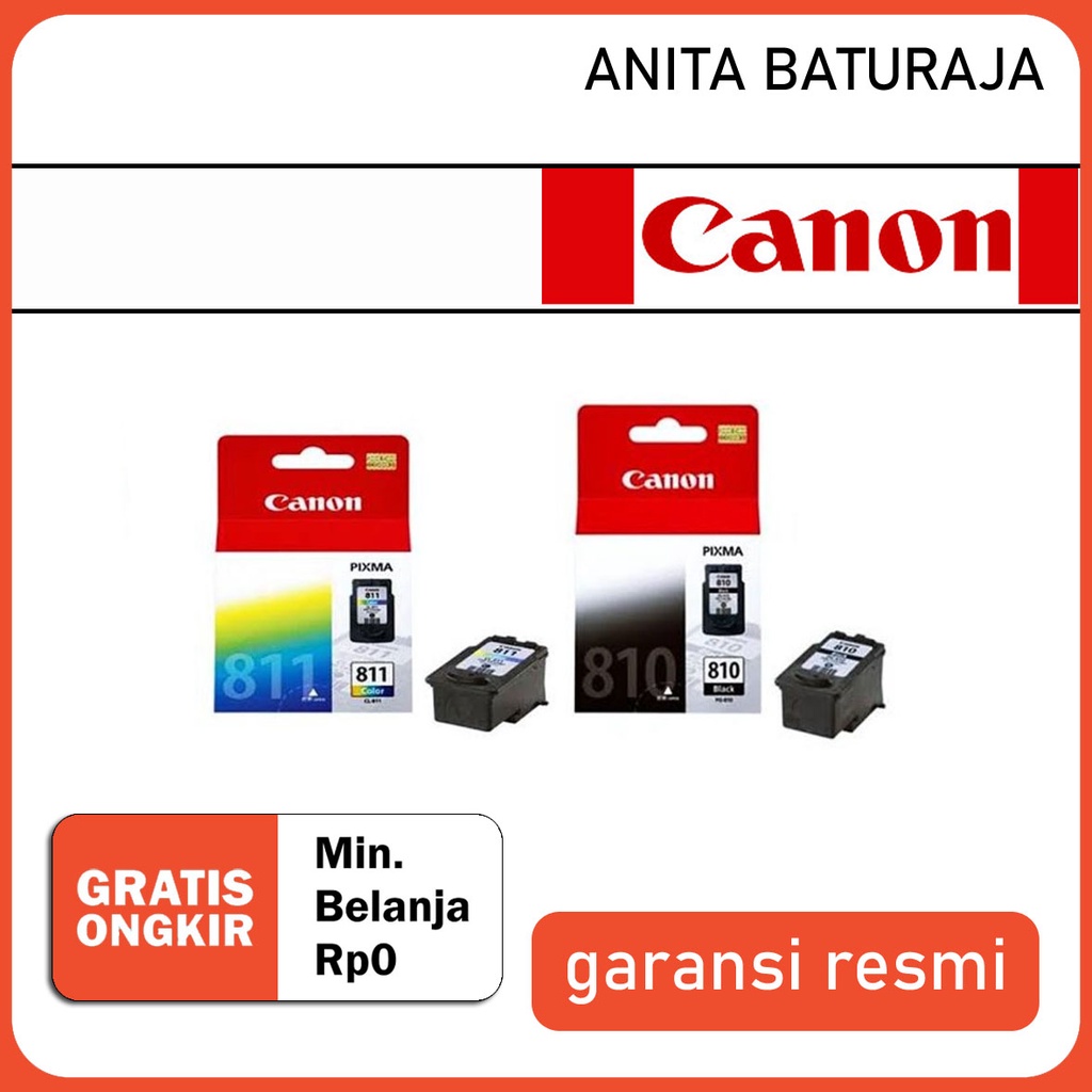 Jual Tinta Cartridge Canon PG-810/811 Black Hitam ORIGINAL | Shopee ...