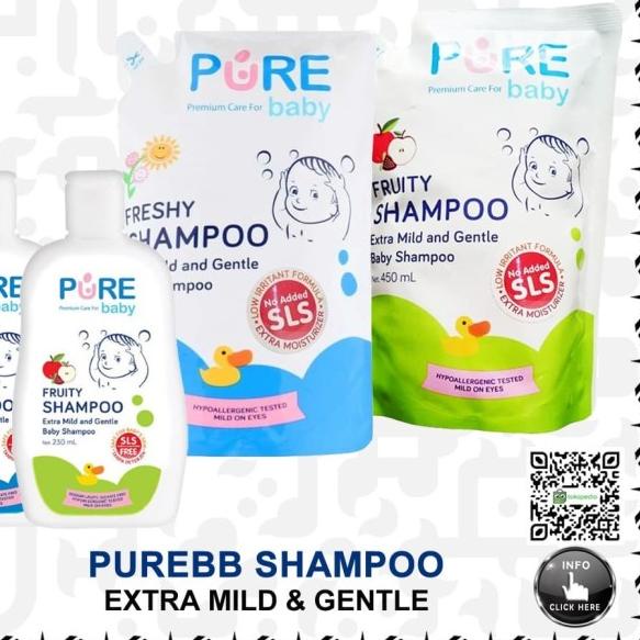 Jual PURE BABY SHAMPOO FRUITY 450 ML SAMPO BAYI PUREBABY PURE BB - REFILL | Shopee Indonesia
