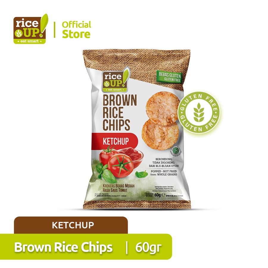 Jual RICE UP Brown Rice Chips 60gr - Keripik Beras Merah | Shopee Indonesia