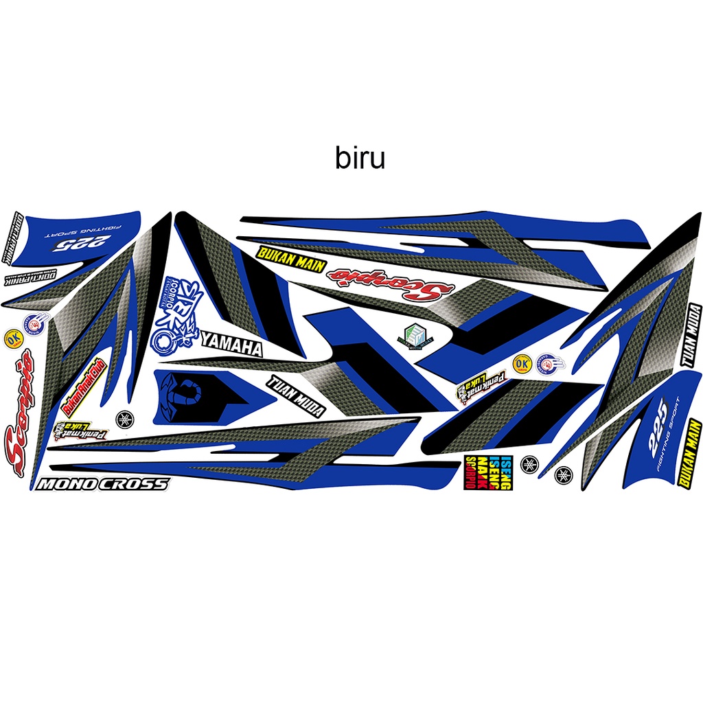 Jual Stiker striping scorpio steko warna biru | Shopee Indonesia