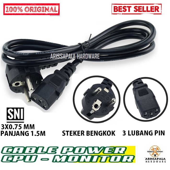 Jual Kabel Power Ac Komputer CPU Monitor PC Colokan Listrik Magic Com Rice Cooker | Shopee Indonesia