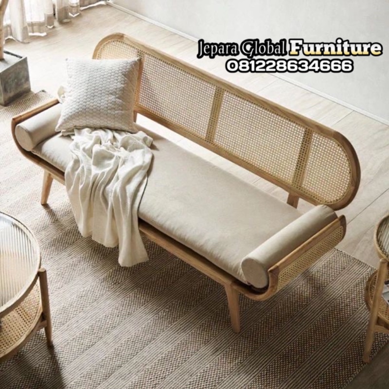 Jual bangku jati rotan Free cussion ( bench rotan jati, bangku jati ...
